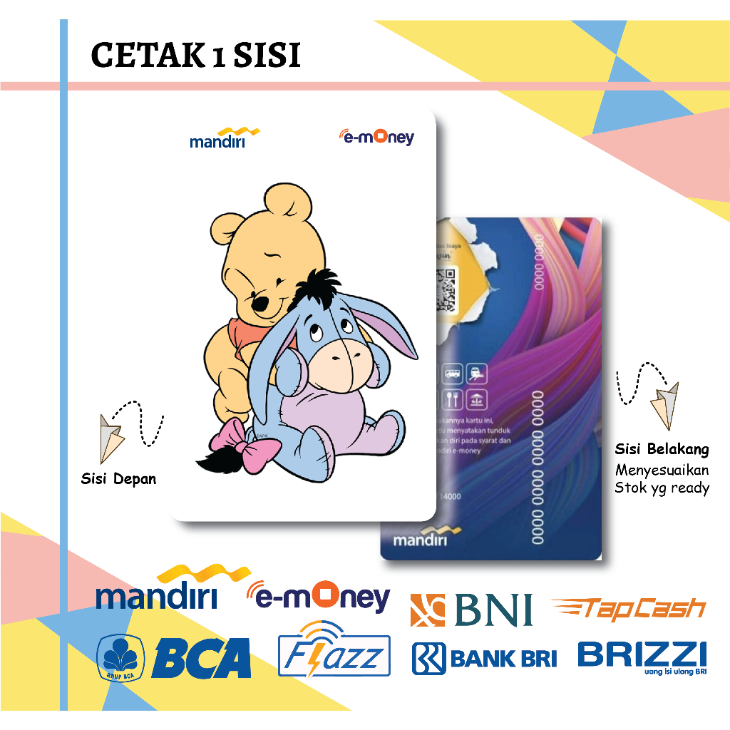 Jual KARTU EMONEY E TOLL ANIME POOH & EEYORE CUTE E MONEY MANDIRI FLAZZ ...