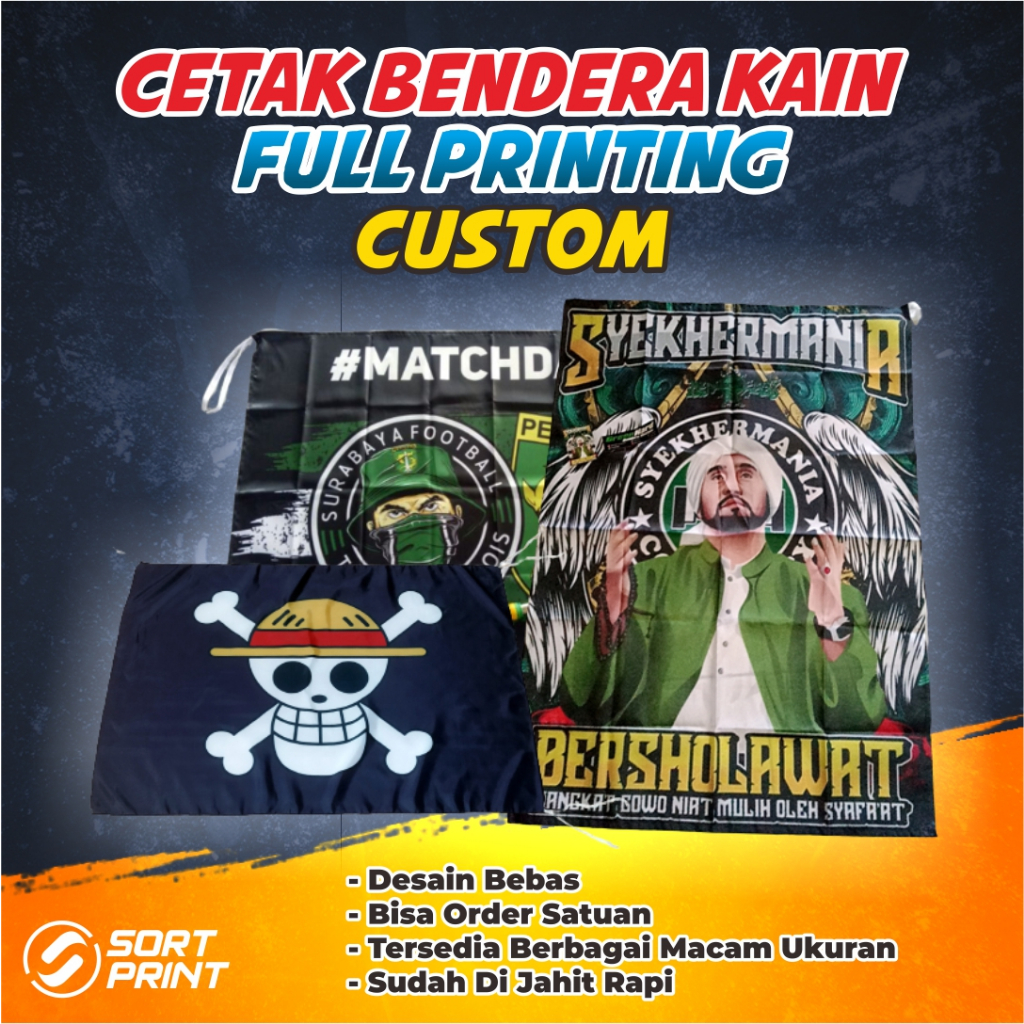 Jual Custom Cetak Bendera Kain, Cetak Bendera Printing, Bendera ...