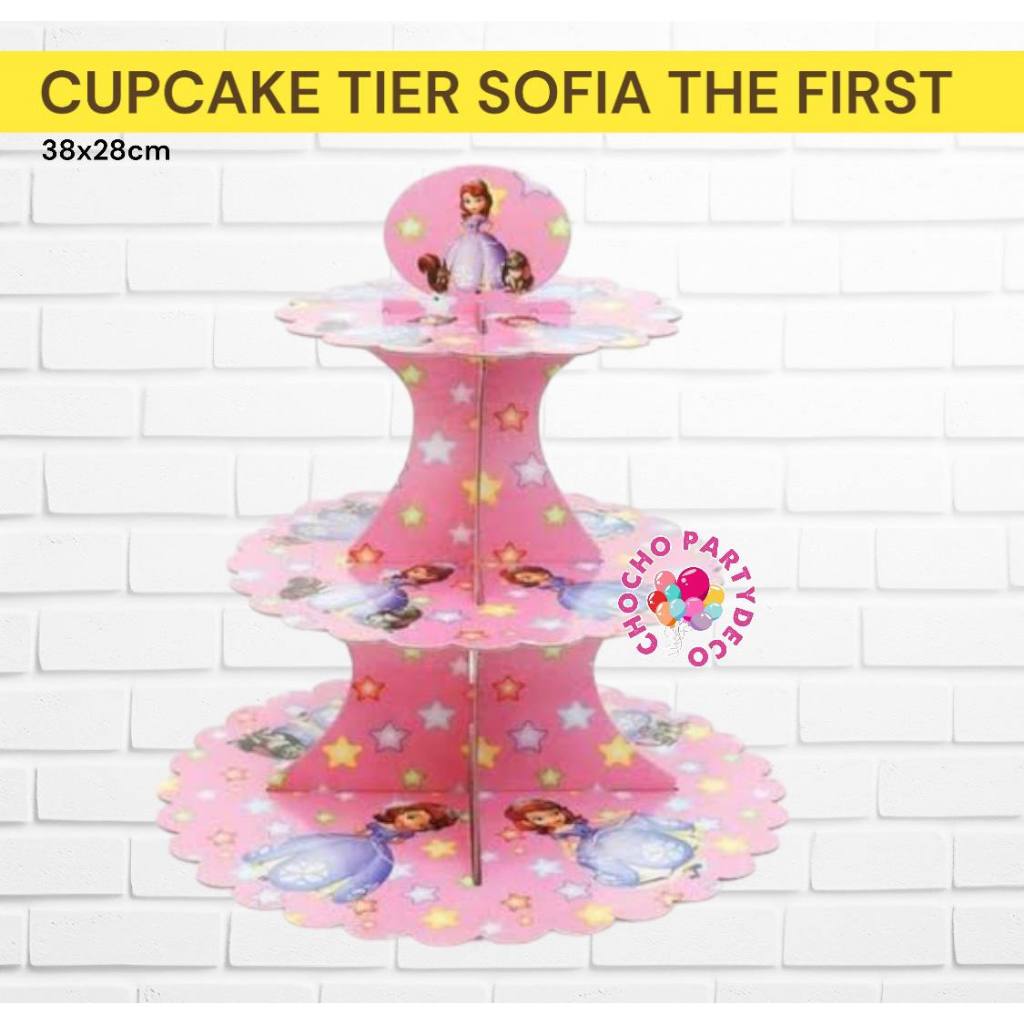 Jual Cupcake Tier SOFIA THE FIRST / Cup cake Stand Ulang Tahun Sofia | Shopee Indonesia