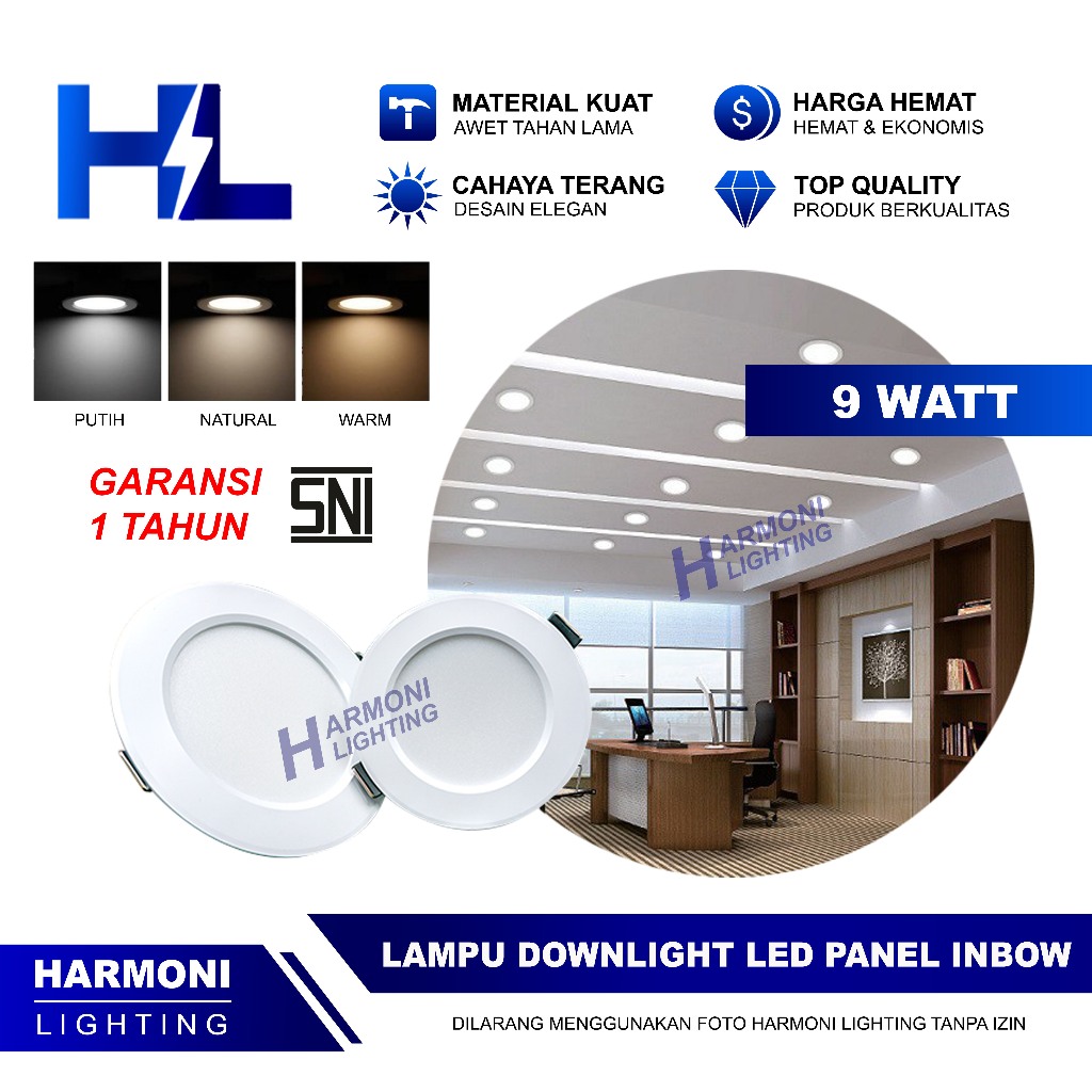 Jual Lampu Downlight LED 9 Watt Plafon Inbow 9 Watt GARANSI | Shopee ...