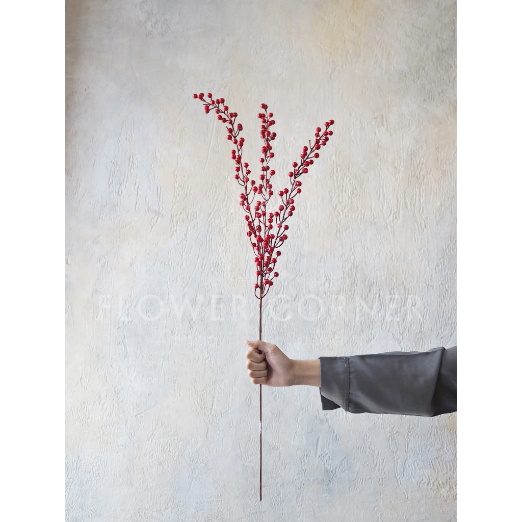 Jual Berry Artificial Ilex Merah Spray Tangkai Panjang (B23224 ...