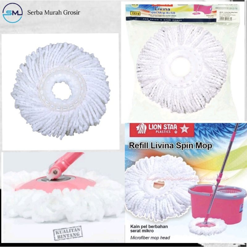Jual Refill pel/Kain Pel Sumbu/Refill isi Ulang/spin Mop Lion BM50 ...