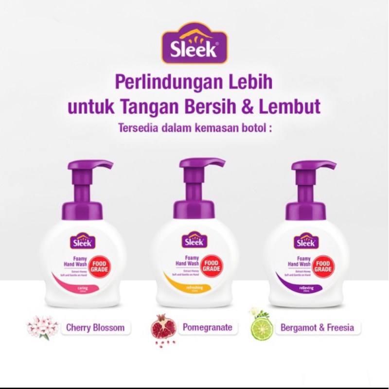 Jual Sleek Foamy Hand Wash Botol Pump 250ml Sabun Cuci Tangan (Lecet ...