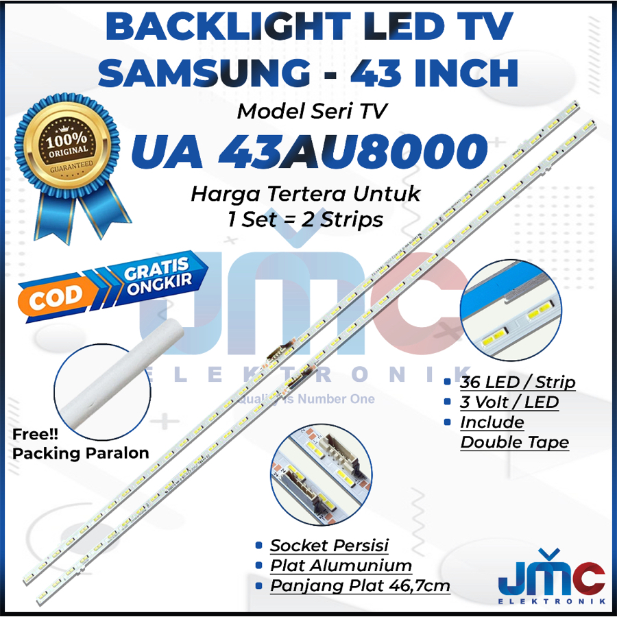 Jual BACKLIGHT TV LED SAMSUNG 43 INCH UA43AU8000 UA 43AU8000 43AU LAMPU LED 43 IN | Shopee Indonesia