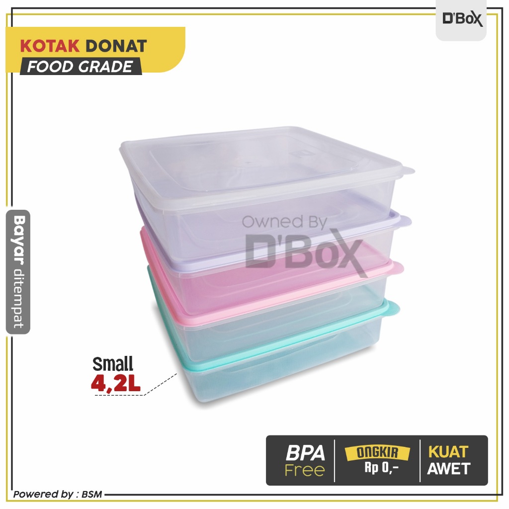 Jual Donatsu Kotak Donat Plastik Murah 4200ml Wadah Penyimpanan Makanan ...
