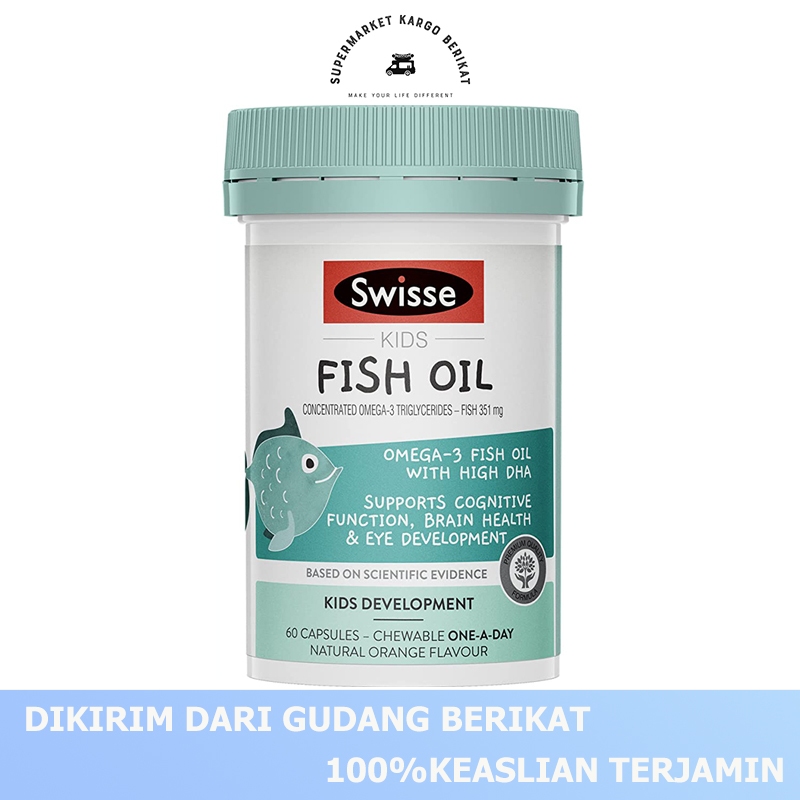 Jual swisse kids fish oil 60 capsules DHA omega 3 351mg Australia ...