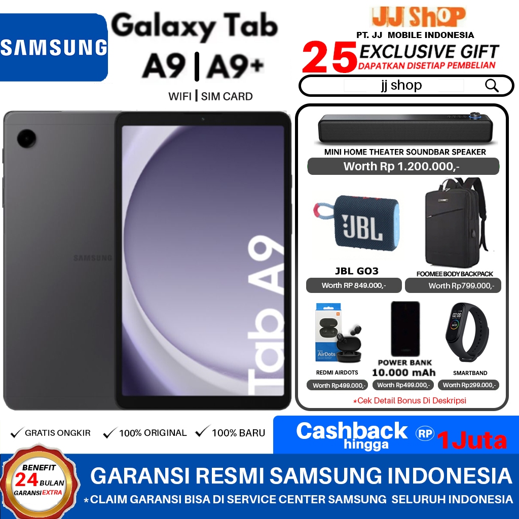 Jual SAMSUNG GALAXY TAB A9 & A9+ PLUS 8/128 4/64 GB RAM 8GB 4GB ROM 128GB 64GB GARANSI RESMI ...