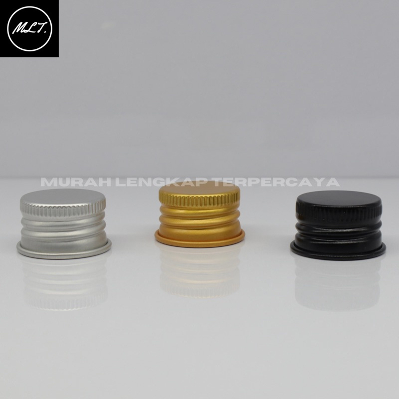 Jual TUTUP BOTOL PLASTIK ULIR ALMUNIUM SCREW GOLD NECK 18 N18 SILVER ...