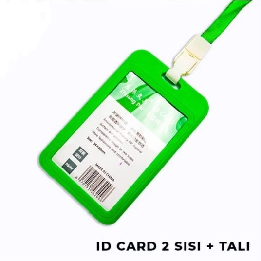 Jual Name Tag ID CARD Holder 2 Sisi Nilon + Tali / Nametag / Id Card ...
