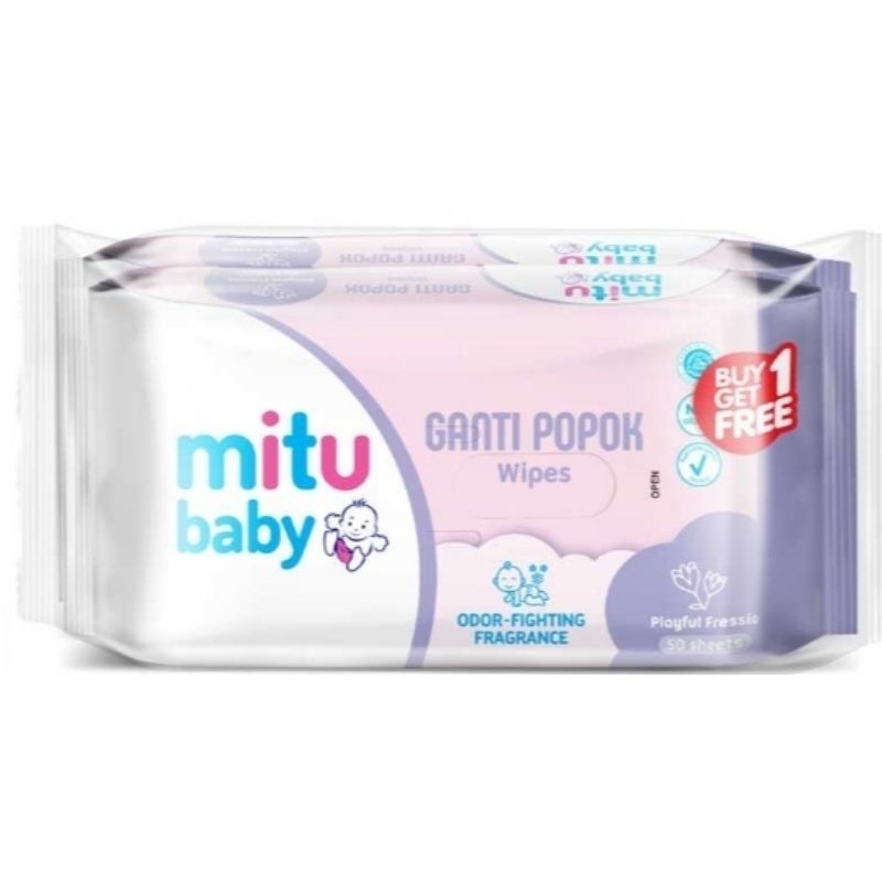 Jual Mitu Baby Wipes Ganti Popok Purple 50 s isi 2 | Shopee Indonesia