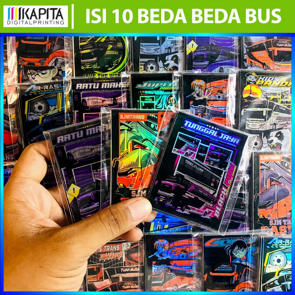 Jual (isi 10 stiker) Tempelan Bus Hologram Berkilau Basuri Tuan Muda ...