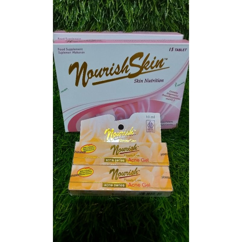 Jual Nourish skin tablet isi 15’s , Nourish skin Acne Gel | Shopee ...