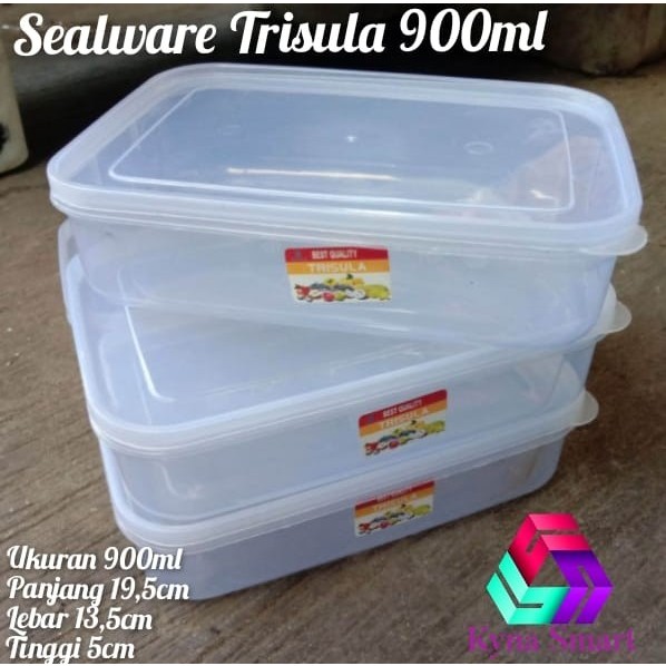 Jual BM - Promo 6 pcs toples kotak benign 900ml | toples plastik bening ...
