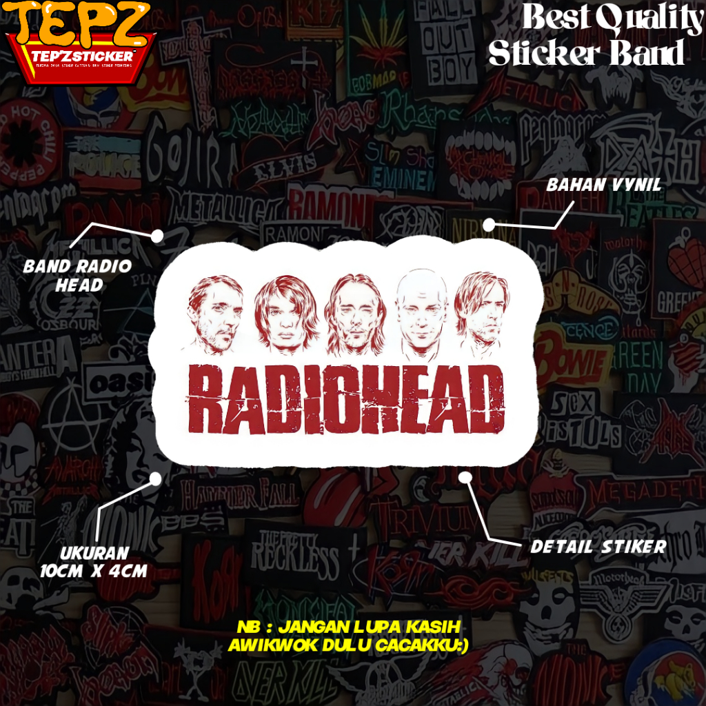 Jual STIKER STICKER (BAND RADIO HEAD) STIKER BAND|STIKER METAL|STIKER ...