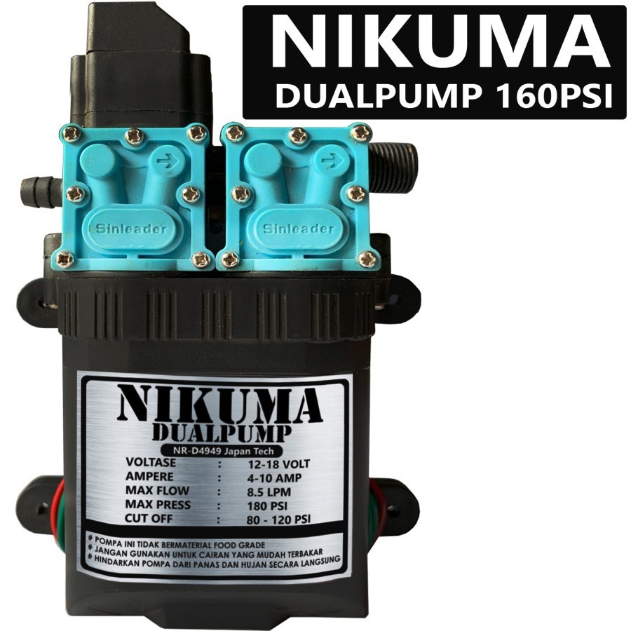 Jual Pompa DC 12V NIKUMA Dual Pump 180 Psi - otomatis | Shopee Indonesia
