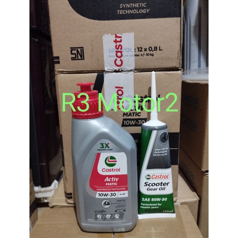 Jual PAKET OLI CASTROL MATIC ACTIV 0.8L 10W/30 PLUS GARDAN CASTROL ...