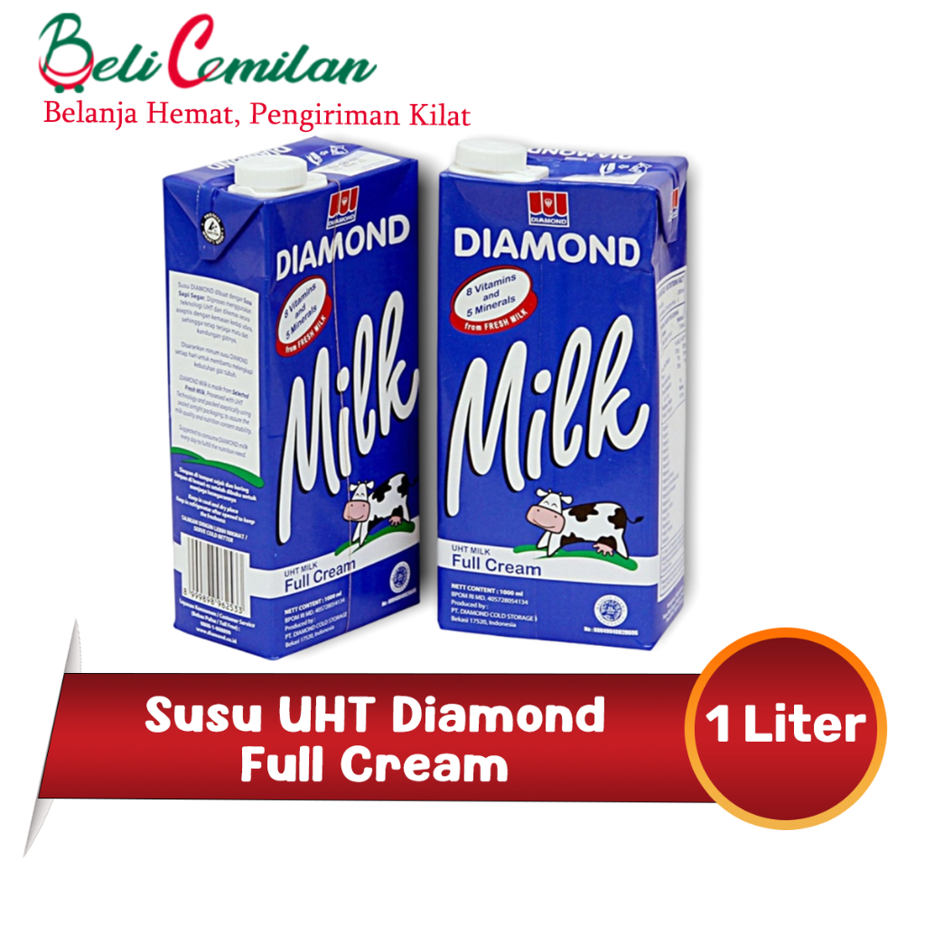 Jual Susu Diamond UHT 1 Liter - Full Cream Plain Milk | Shopee Indonesia