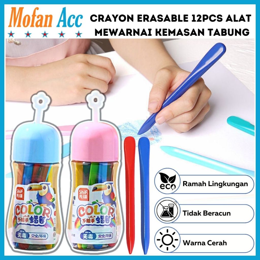 Jual Erasable Crayon 12 Warna - Krayon Bisa Dihapus Peralatan ...