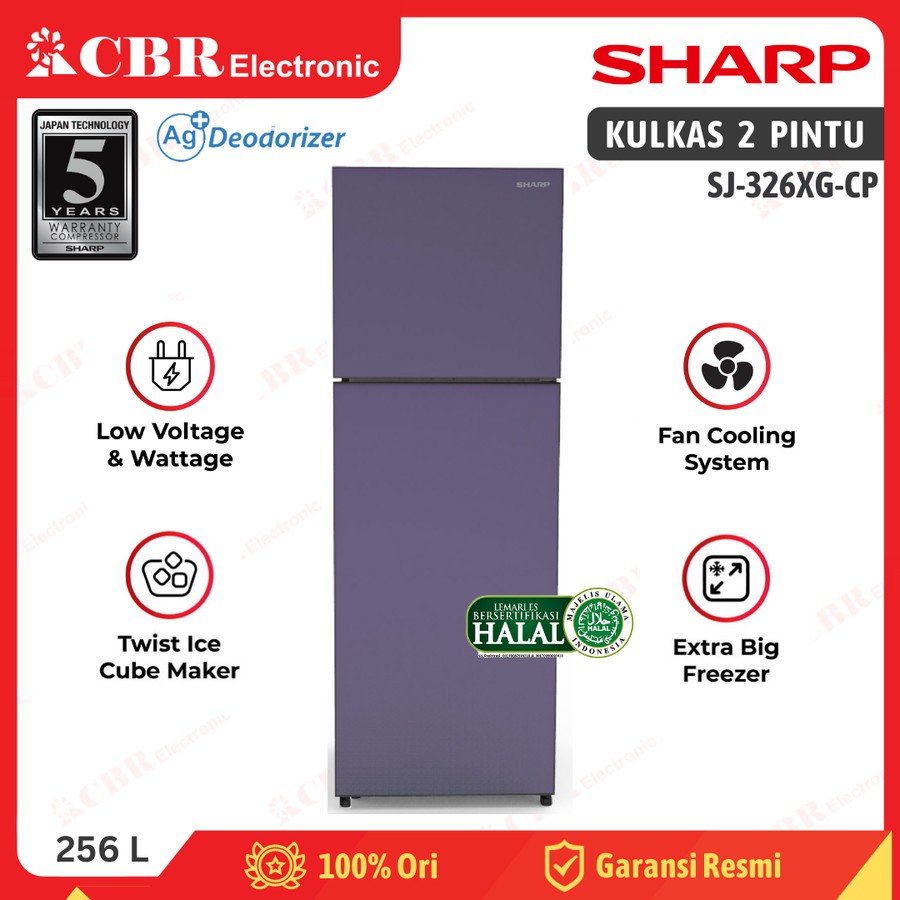 Jual Kulkas SHARP 2 Pintu SJ-326XG-CP (Shine) 256 L | Shopee Indonesia