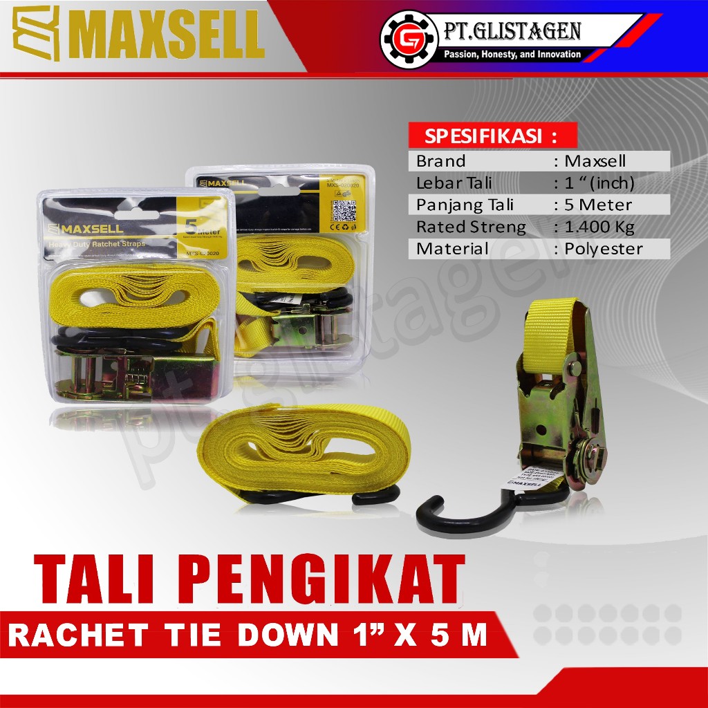 Jual Tali Pengikat Barang Ratchet Tie Down Webbing Cargo Lashing Belt 1 ...