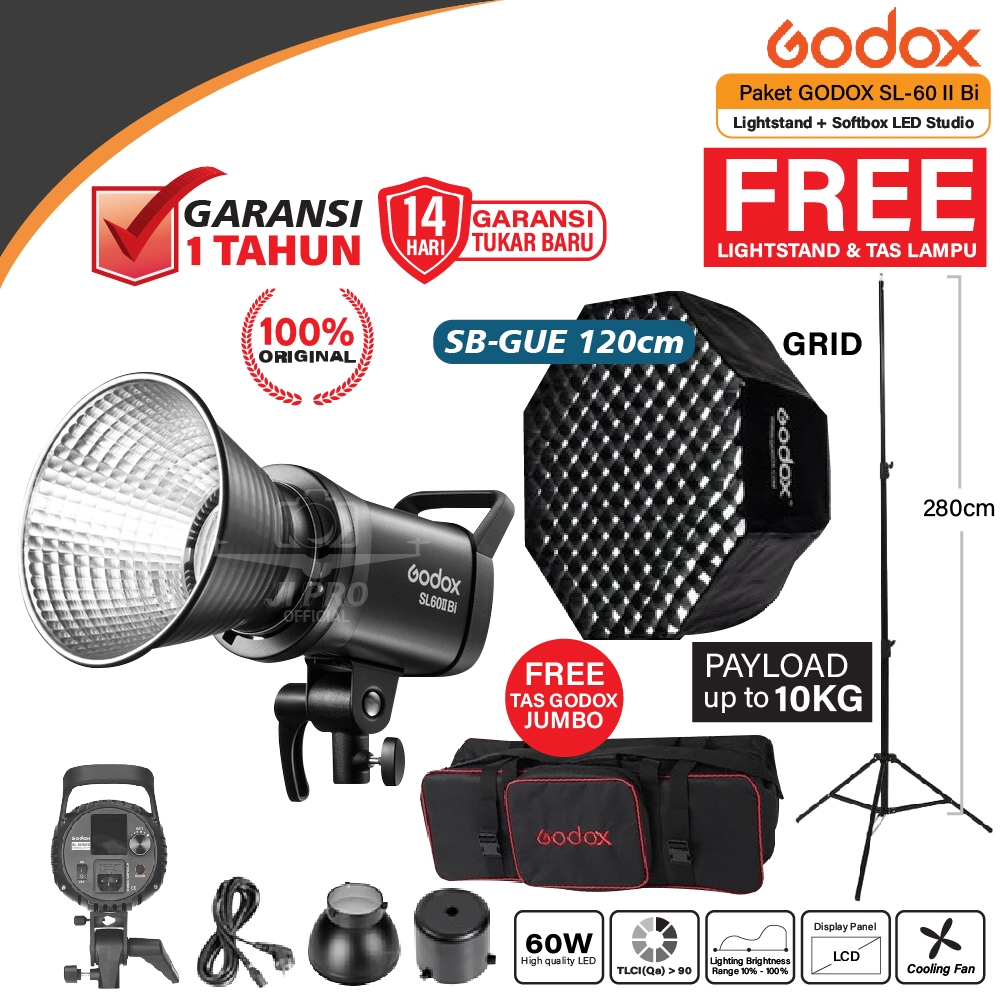 Jual Godox SL60IIBI Bi Color Video Led Bowen Mount / SL60II BI / SL ...