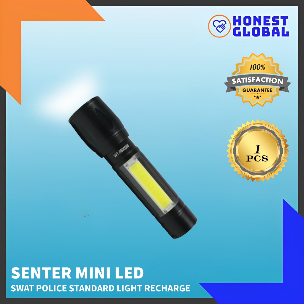 Jual Senter Mini LED Swat Police Standard Light Recharge | Shopee Indonesia