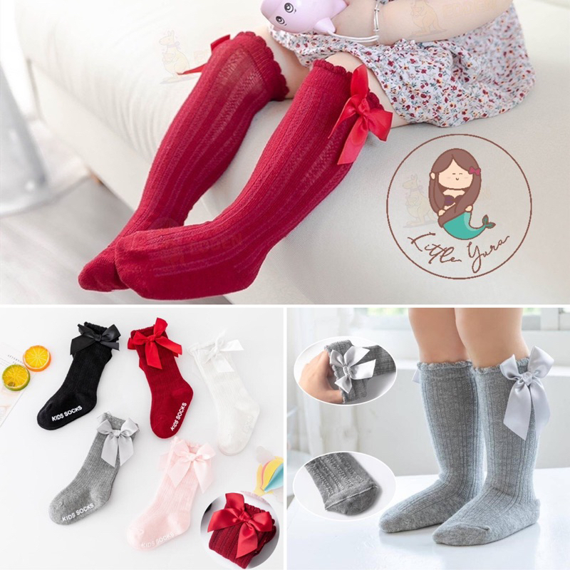 Jual LITTLE YURA - RIBBON SOCKS / Kaos Kaki Pita Anak Panjang Selutut ...
