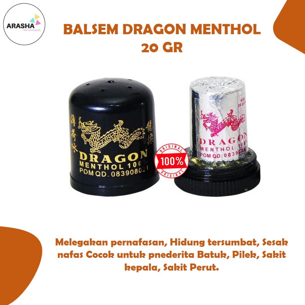 Jual BALSEM DRAGON MENTHOL 20 GR - MELEGAKAN PERNAPASAN/HIDUNG ...