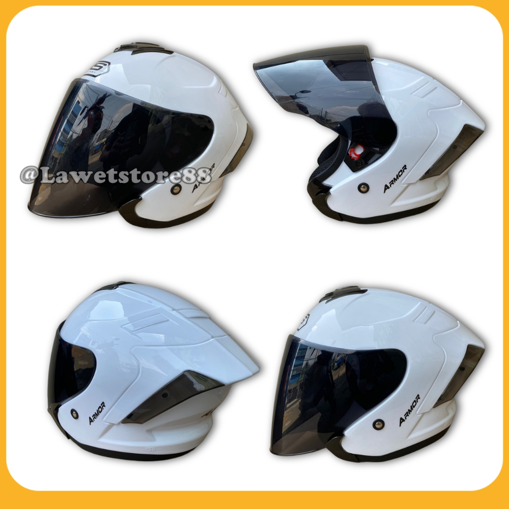 Jual Helm Sepeda Motor Half Face Js Yakuza Armor Solid Polos Helem Pria ...