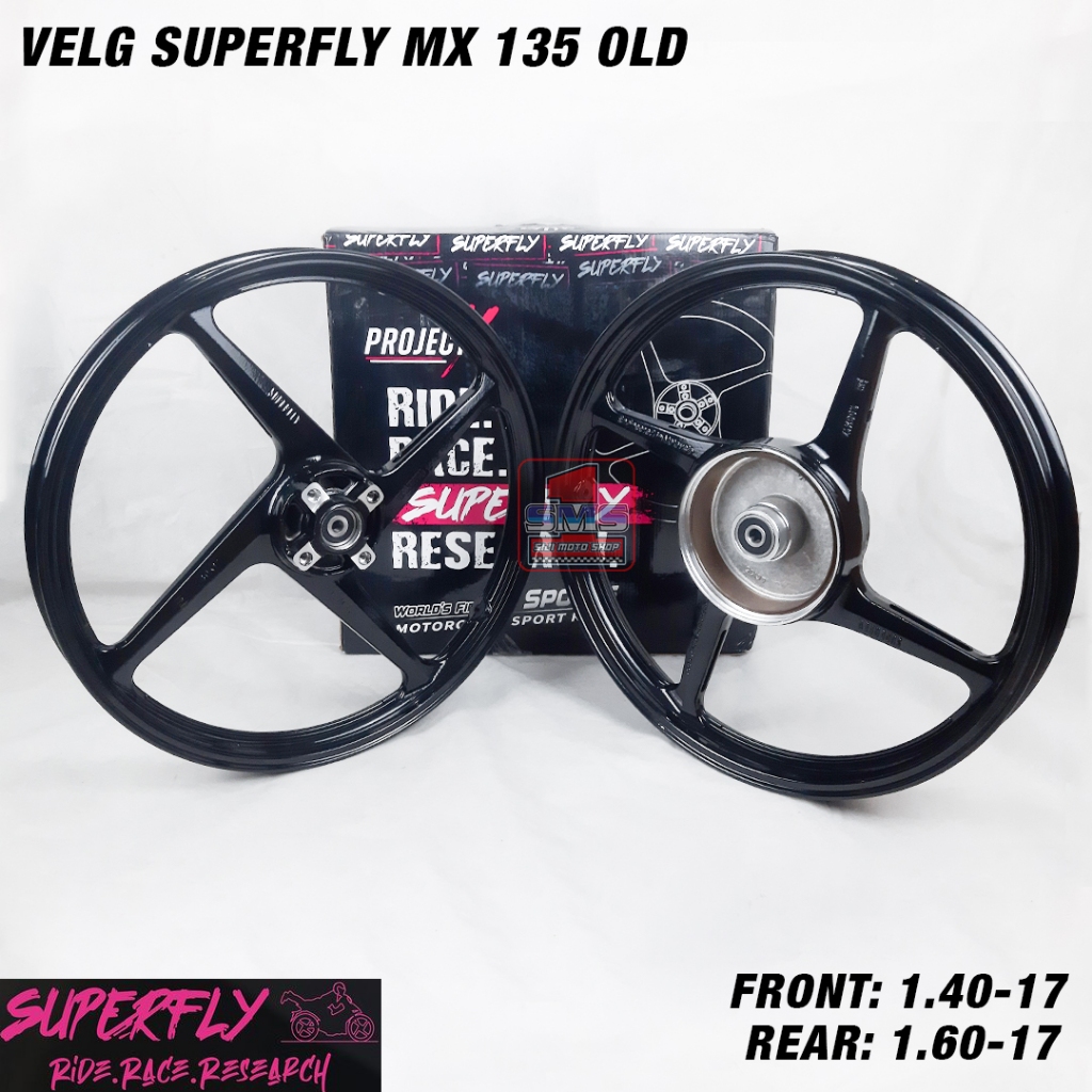 Jual Velg Racing SuperFly Project Yamaha Jupiter MX 135 OLD PNP Midnight Black Glossy | Shopee ...