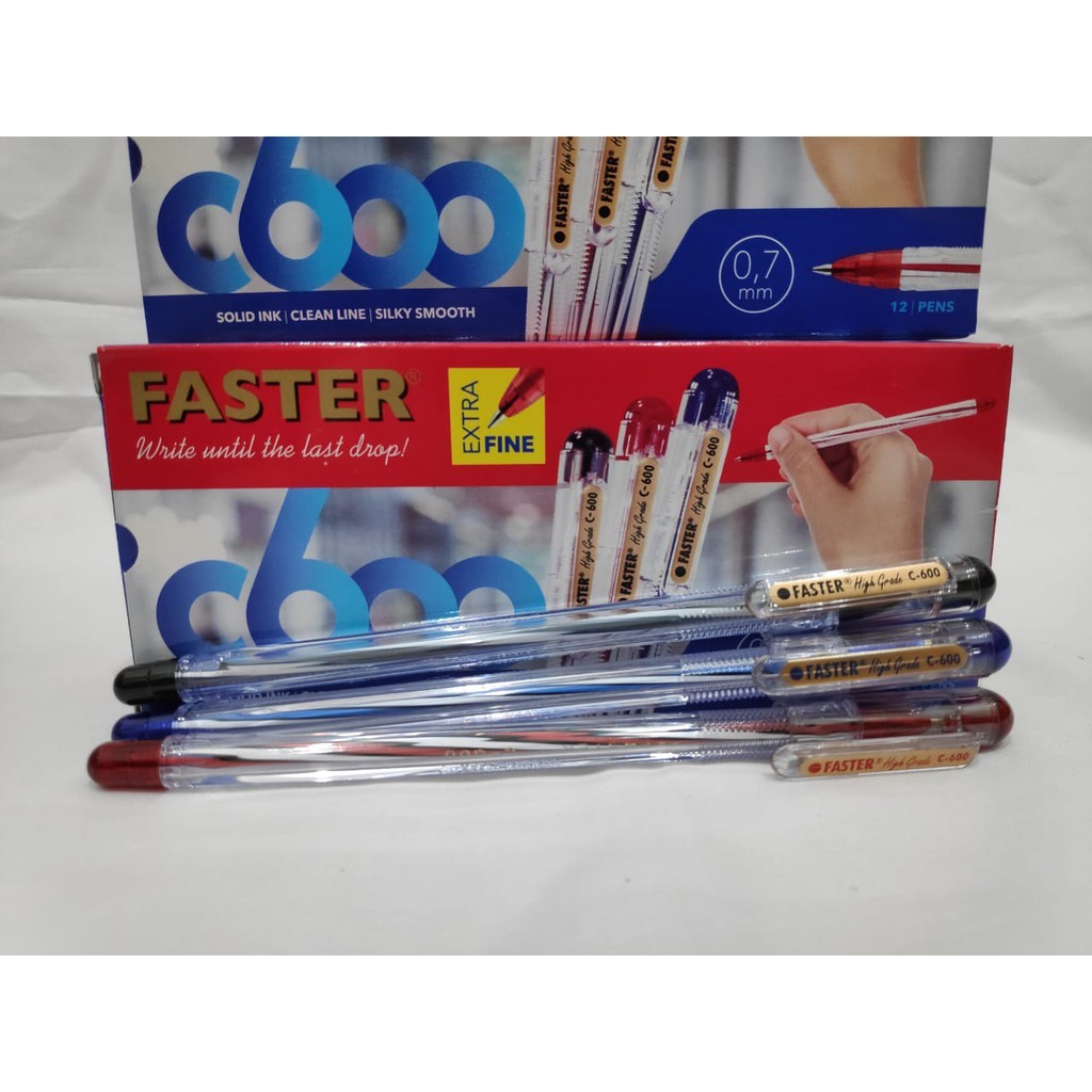 Jual PULPEN FASTER C-600 BIRU (PER 6 PCS) | Shopee Indonesia