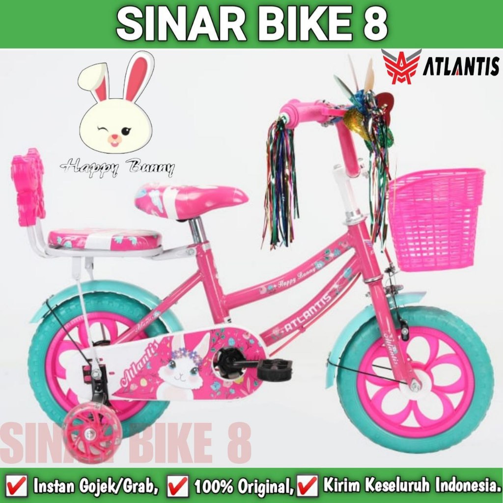 Jual Sepeda Anak Perempuan Mini Atlantis HAPPY BUNNY Ukuran 12 Inch Ban ...