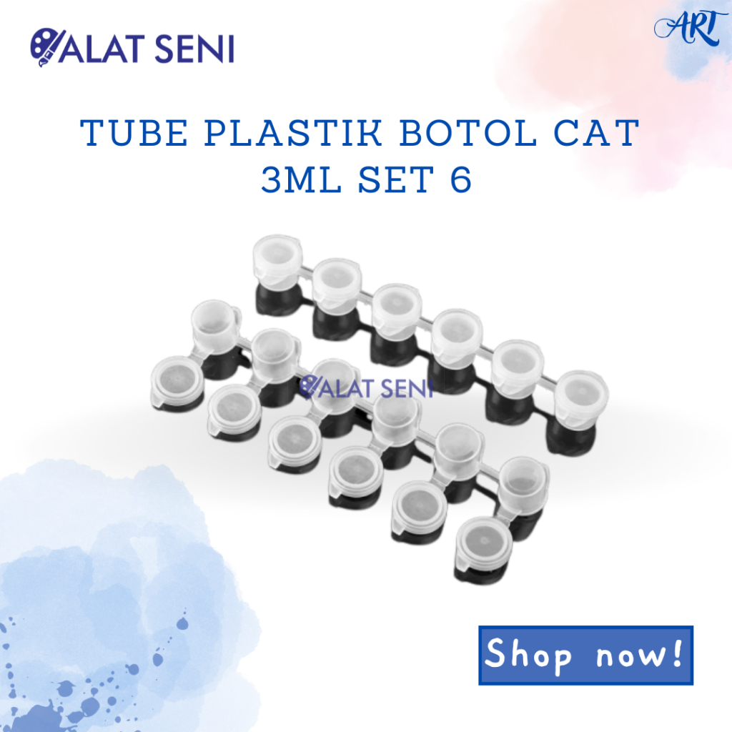 Jual POT CAT PLASTIK 6X3ML / V-TEC TUBE CAT PLASTIK 3ML SET 6 / TABUNG ...