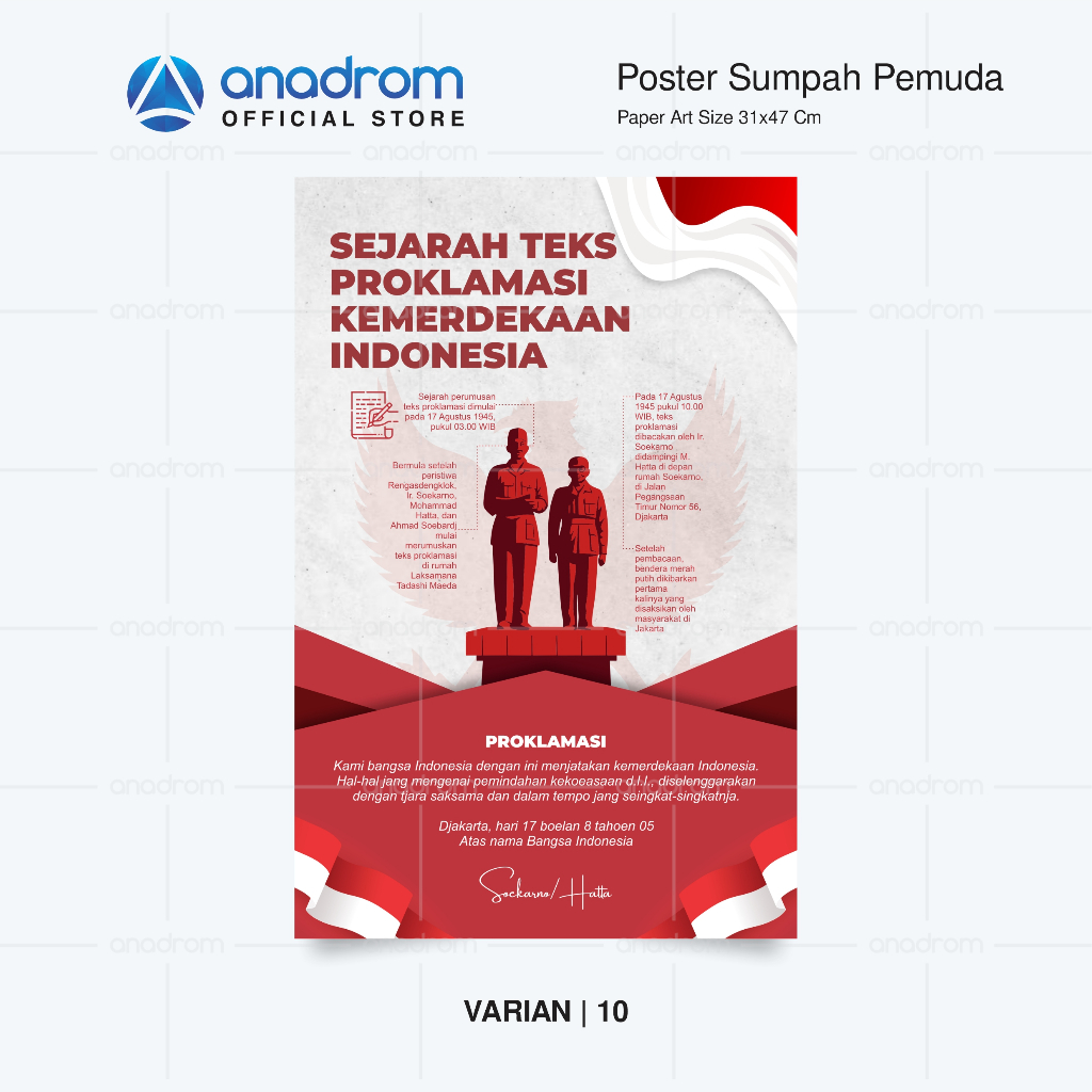 Jual Poster Sumpah Pemuda | Poster Pancasila | Poster Proklamasi ...