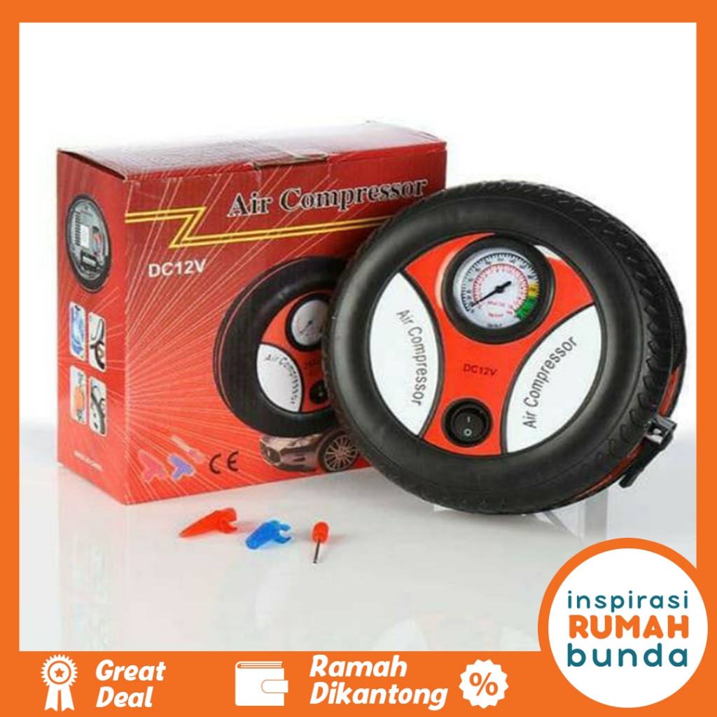 Jual Air Compressor Pompa Listrik Ban Portabel 12V Portable Volt ...