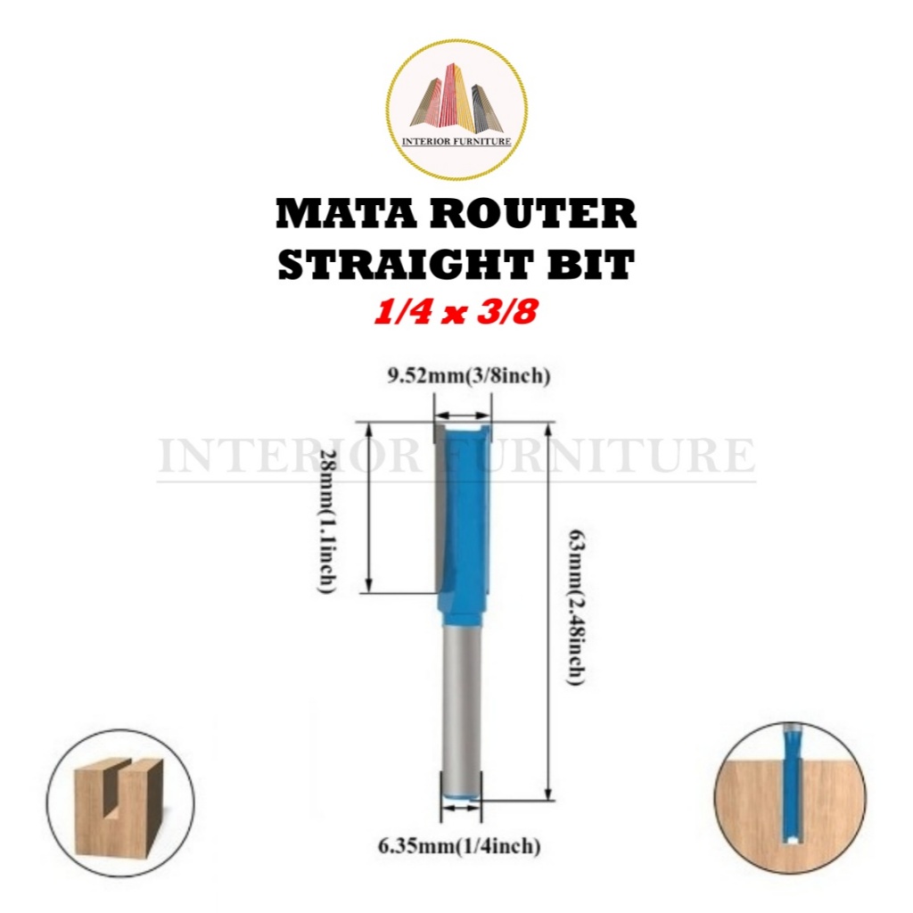 Jual Mata Router HPL Trimmer Profil Kayu Straight Bit HPL Kayu Potong ...