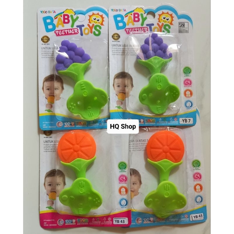 Jual Mainan gigitan bayi/Teether buah kemasan mika Yogo bata | Shopee ...
