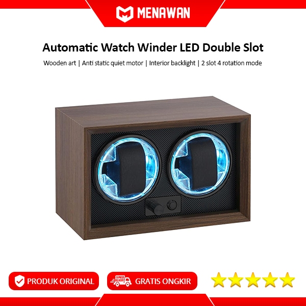 Jual Automatic Watch Winder LED 2 Slot 4 Mode Mesin Putar Jam ...