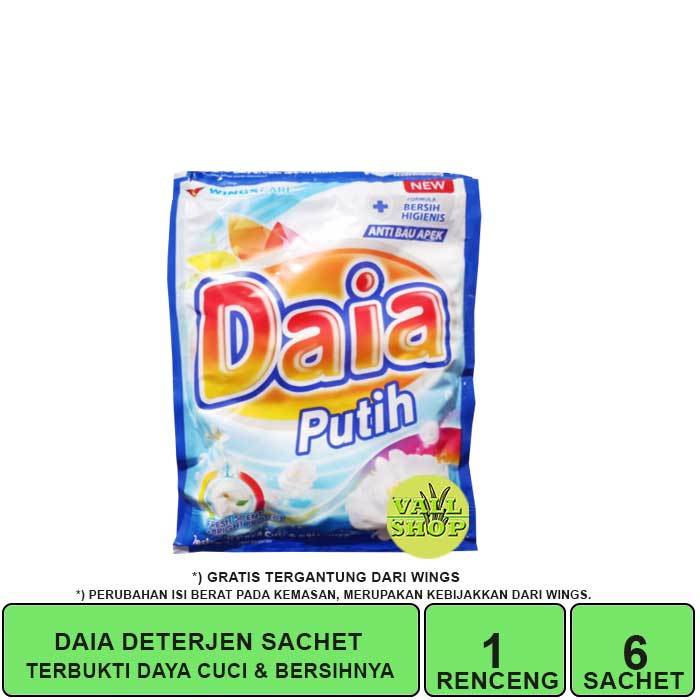 Jual DAIA DETERGENT BUBUK 46 GRAM 1 RENCENG ISI 6 SACHET. | Shopee ...