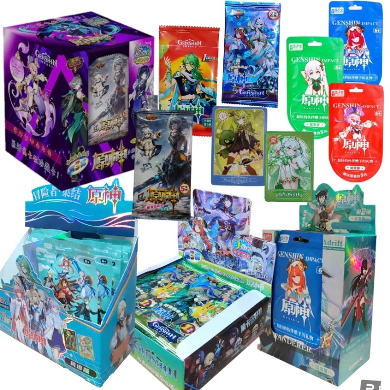 Jual Kartu Koleski Anime Genshin Impact 1Box Trading Card sy8801 isi 36 ...