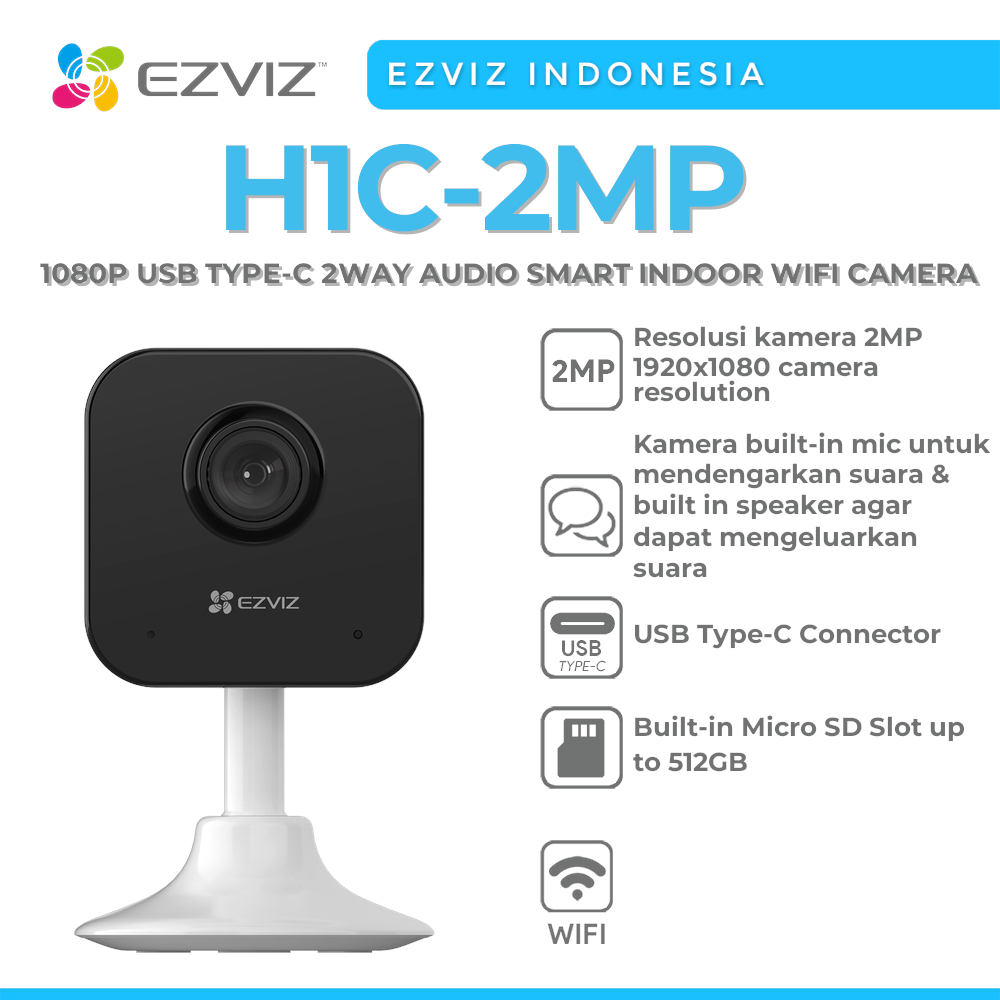 Jual EZVIZ H1C 2MP 1080P USB TYPE-C 2WAY AUDIO SMART INDOOR WIFI CAMERA ...