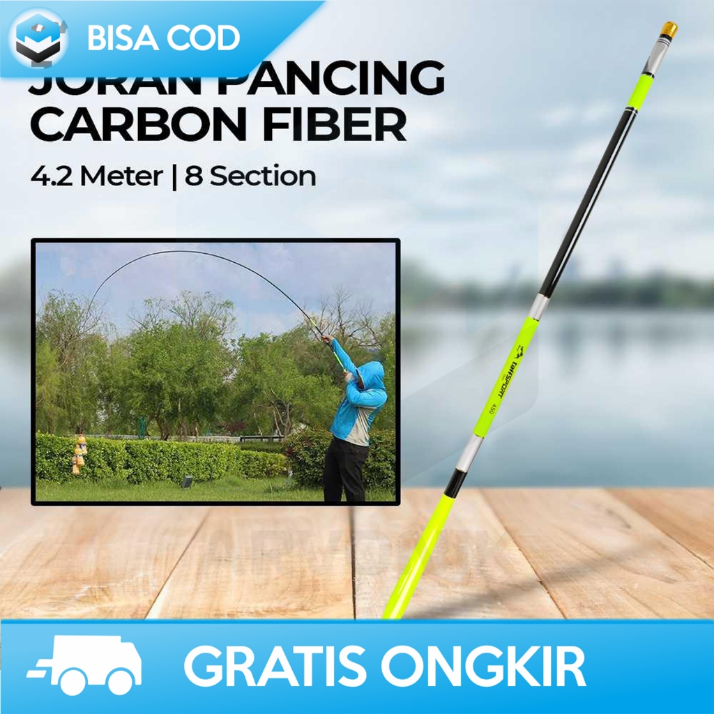 Jual JORAN PANCING CARBON ALAT MANCING IKAN POLE TEGEK PANJANG PORTABLE ...