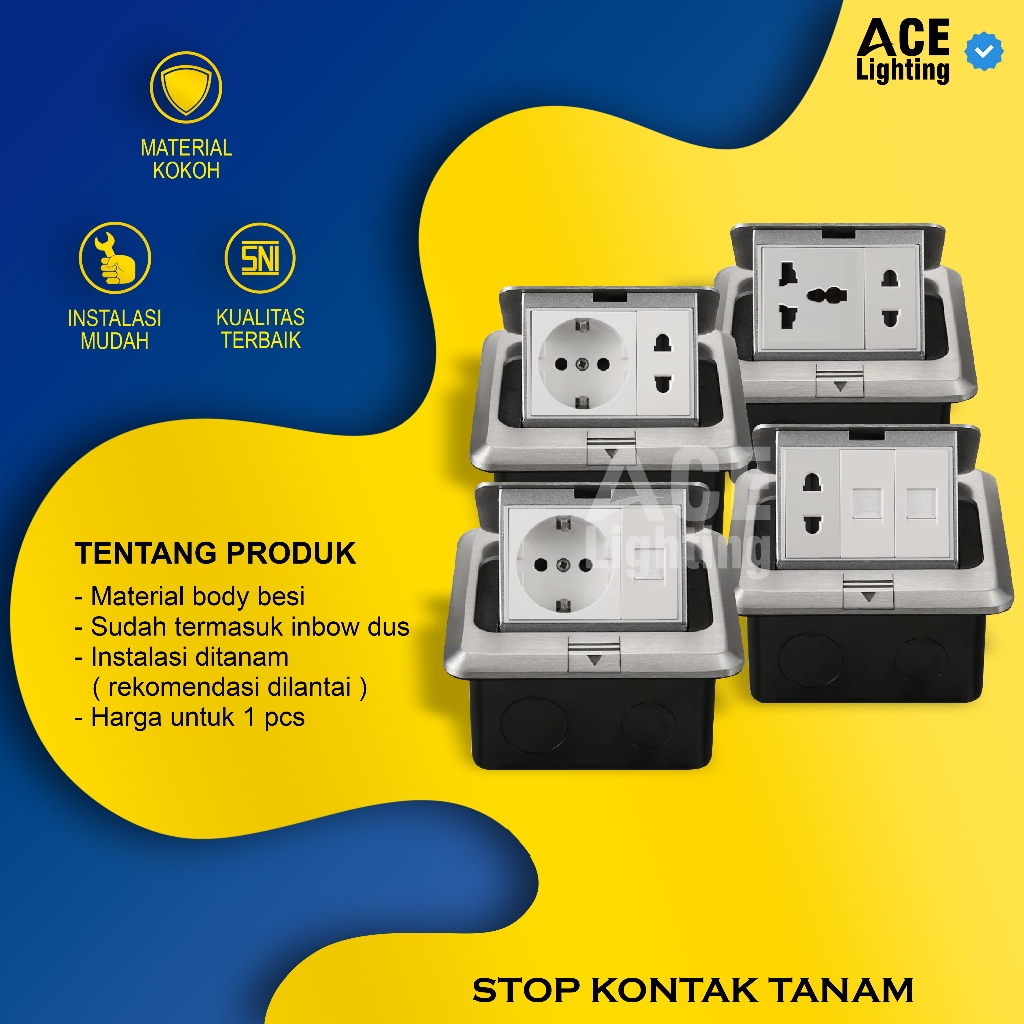 Jual Stop Kontak Lantai Meja Tanam 2 Lubang Socket Table Pop Up ...