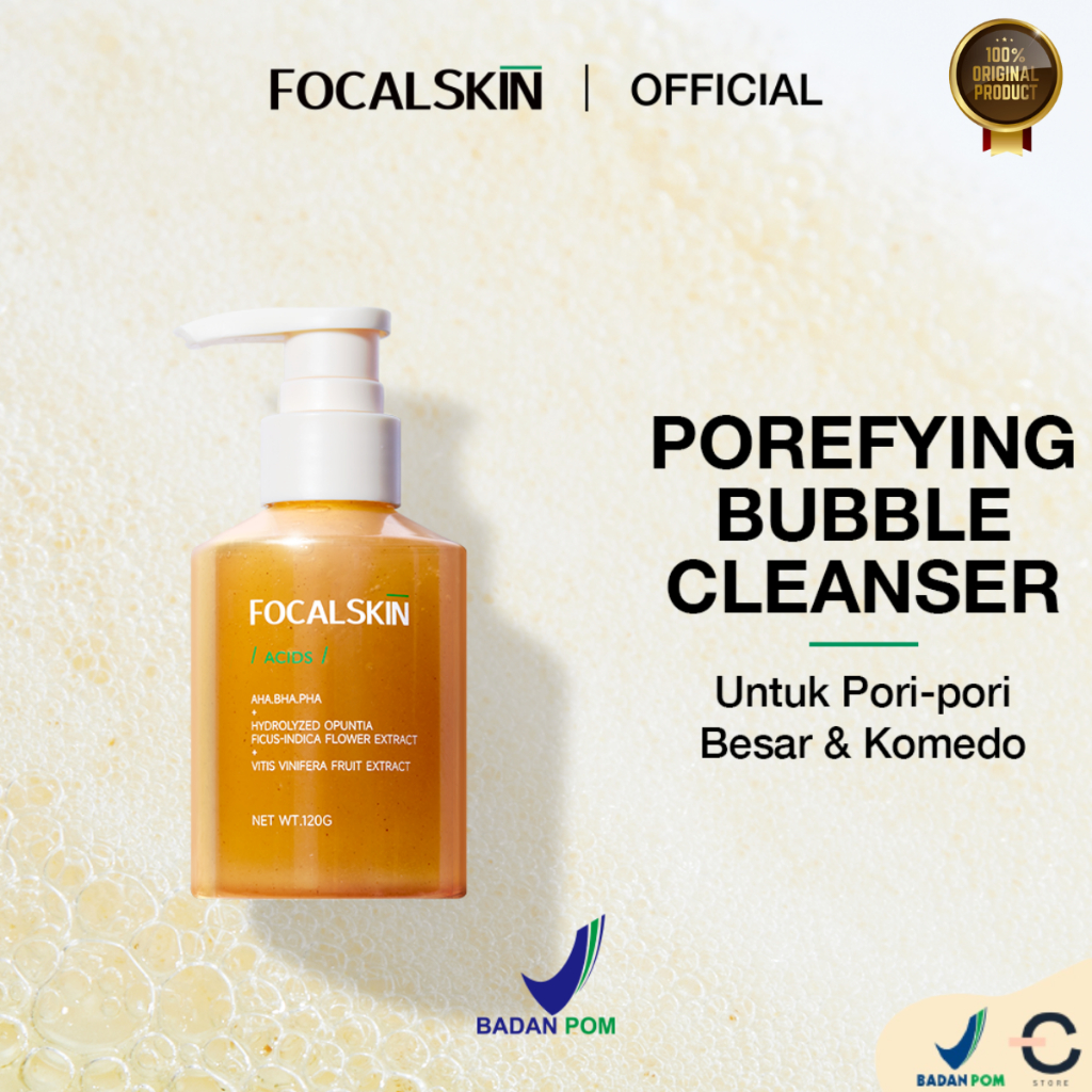 Jual [ORI BPOM] FOCALSKIN Porefying Bubble Cleanser Facial Wash Sabun ...