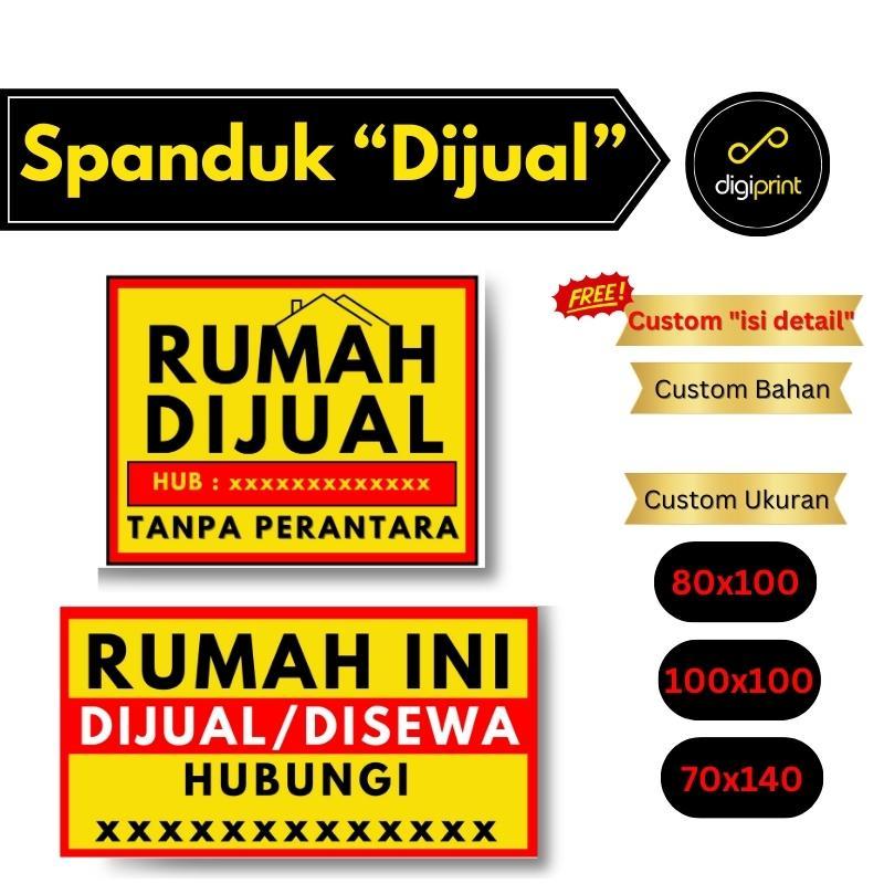 Jual Cetak spanduk rumah dijual ruko disewakan banner flexy cina murah ...