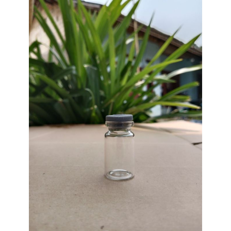 Jual Botol kaca vial bening 5ml / Botol tester 5ml tutup karet | Shopee ...