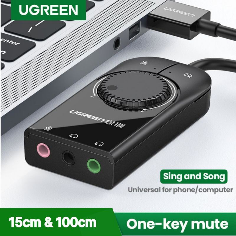 Jual UGREEN USB Sound Card Adapter to Earphone Microphone Headphone ...