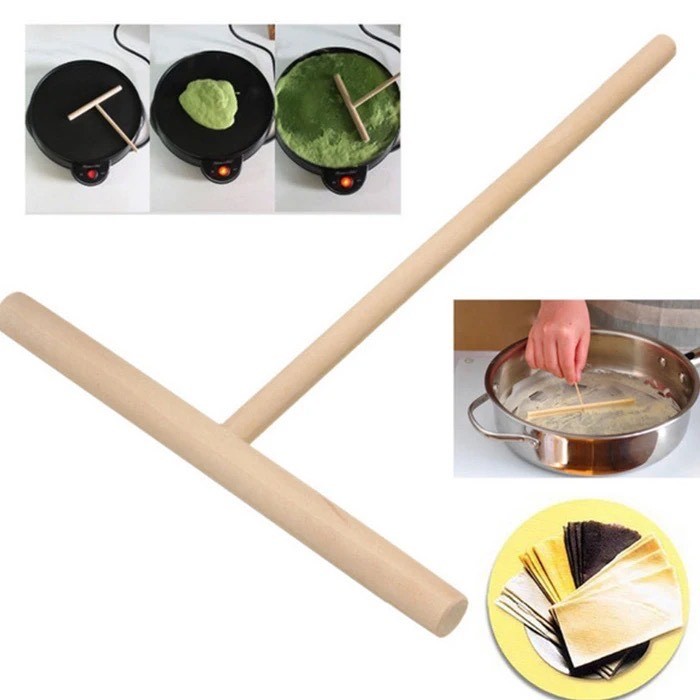 Jual Alat Kayu Adonan Crepes T Wooden Crepes Stick | Shopee Indonesia