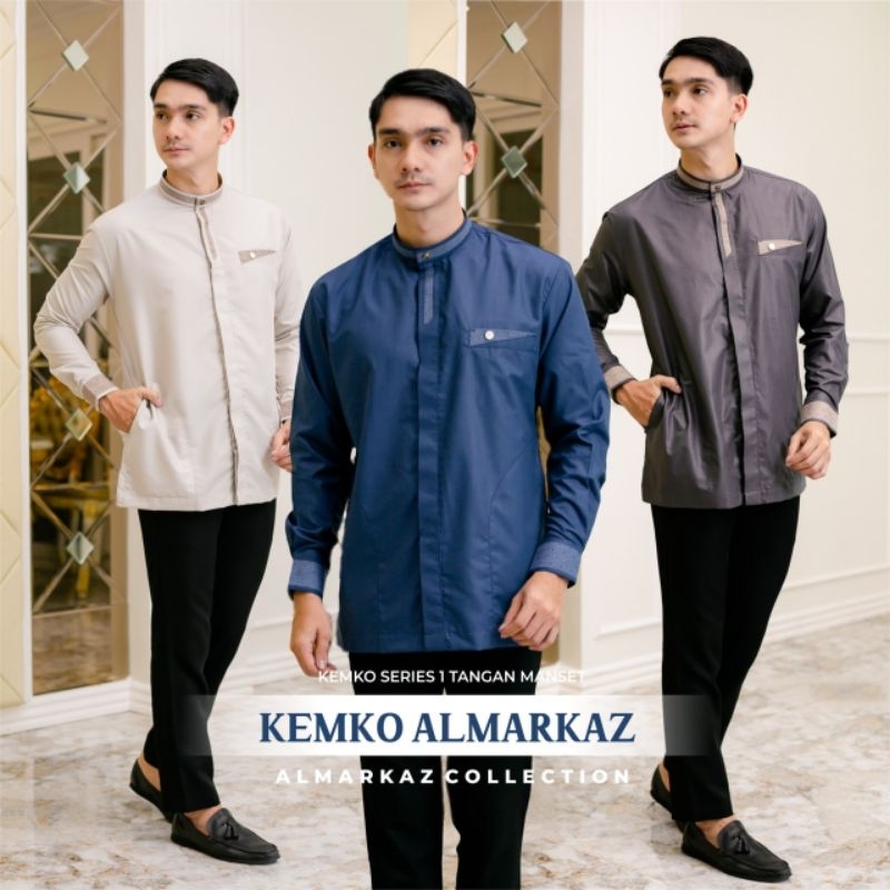 Jual Baju Kemko Koko Muslim Pria Alfatih Tangan Manset Model Slim Fit By Almarkaz | Shopee Indonesia