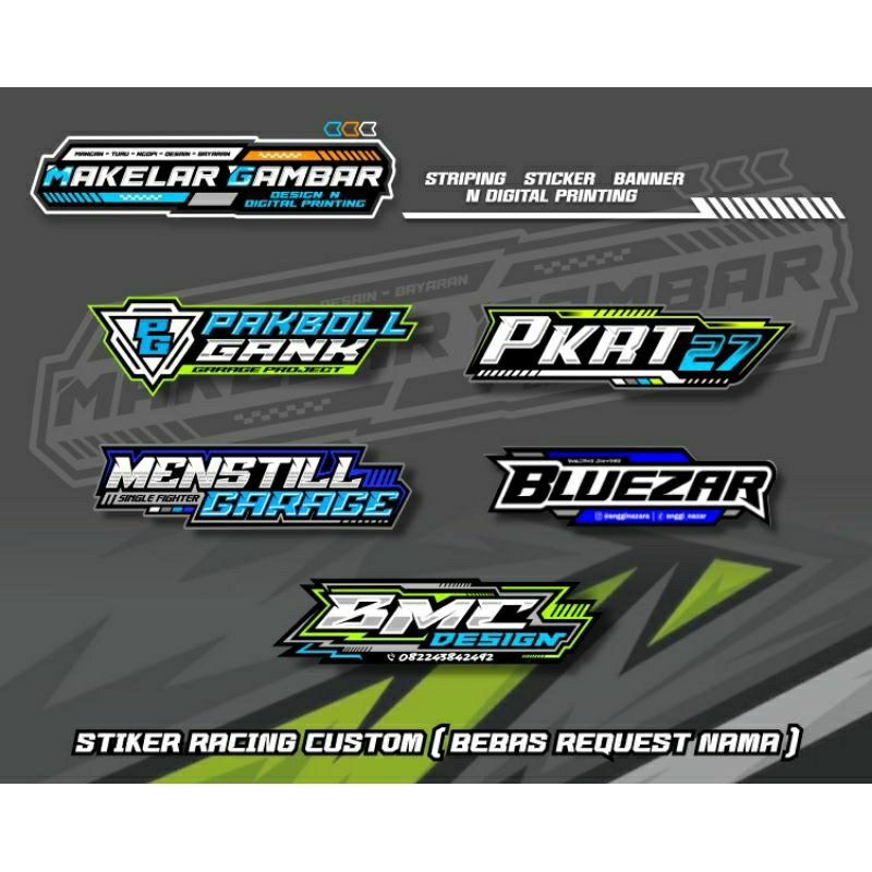 Jual STIKER RACING, STIKER NAMA CUSTOM, STIKER BENGKEL CUSTOM | Shopee ...